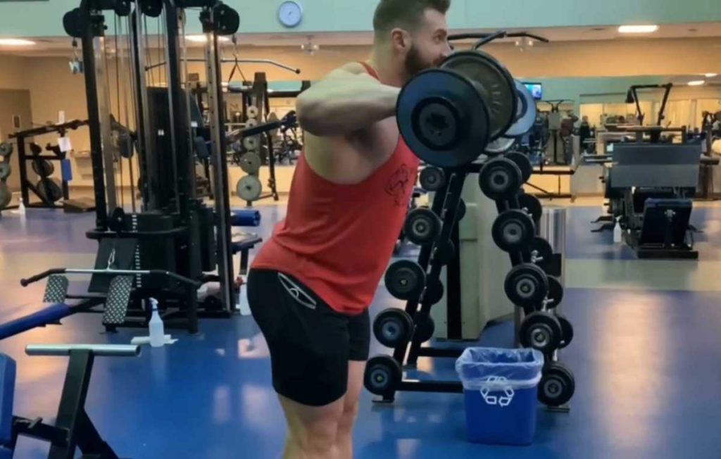 Dumbbell Lateral Raises (Torso Forward)