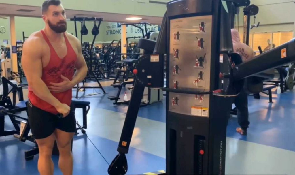 Front Pull Cable Lateral Raises (Single Arm, Overhand Grip)