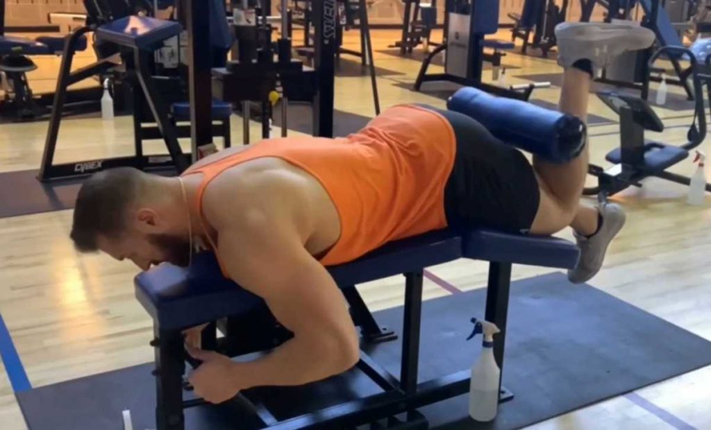 Single Leg Lying Hamstring Curls (traditional and Chest off Bench)